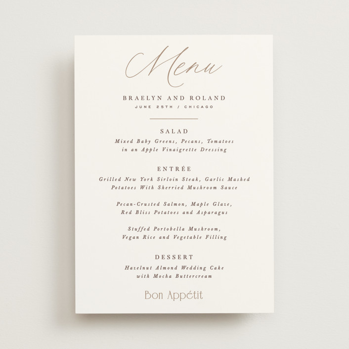 Modern Romance Menus by Hooray Creative | Minted