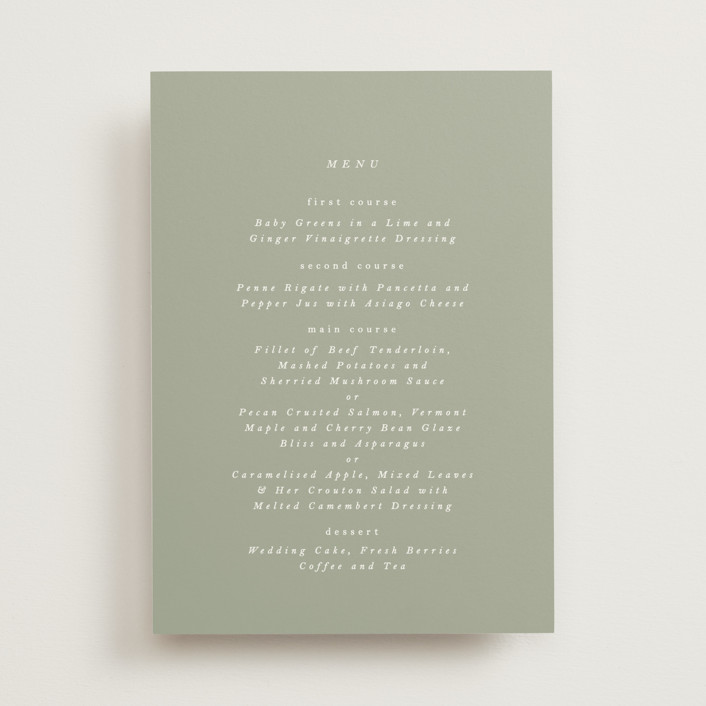 traditional love story Menus by Phrosné | Minted