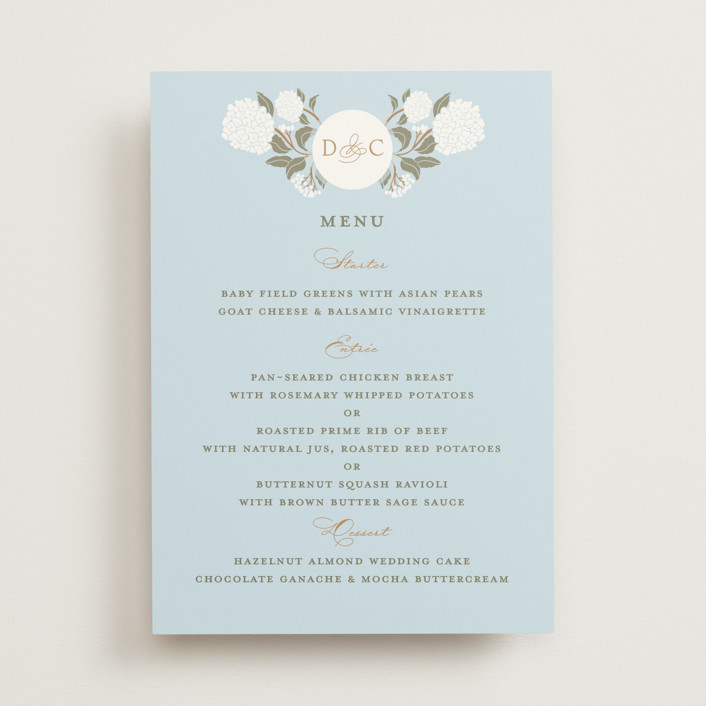 Hydrangea Garden Menus by Susan Zinader | Minted