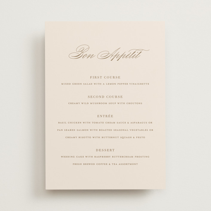 Classically Elegant Menus by Brandy Folse | Minted
