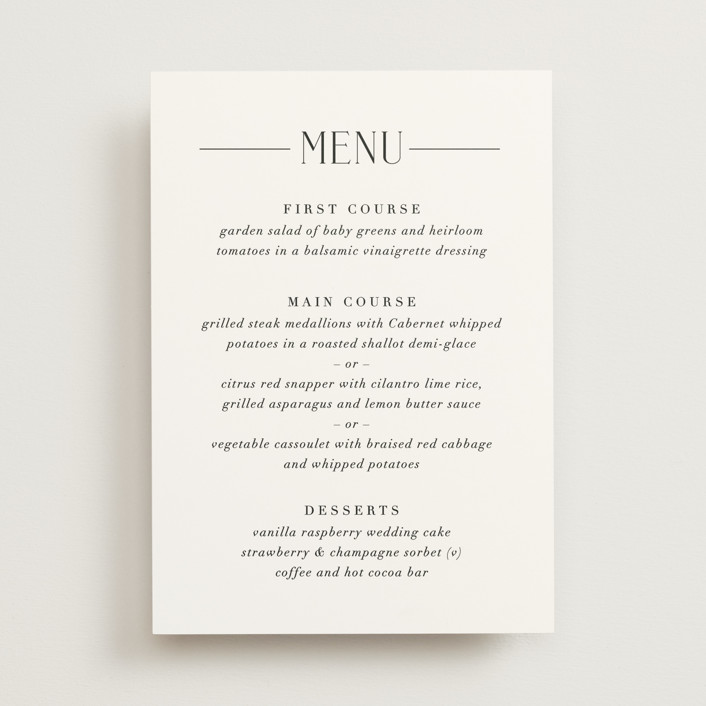 Grand Scale Menus by Olivia Raufman | Minted