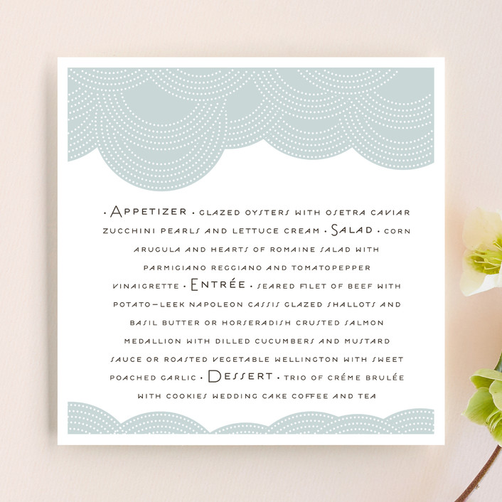 Pearls on a String Menu Cards by Annie Clark | Minted