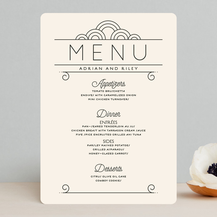 Deco Nouveau Menus by GeekInk Design | Minted
