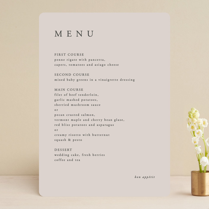 The Minimalist Menu Cards by lulu and isabelle | Minted