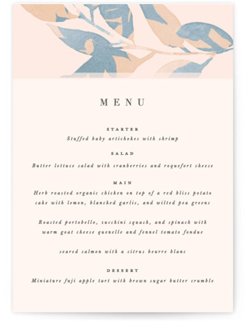 Boho Chic Foil-Pressed Menus by Kristie Kern | Minted