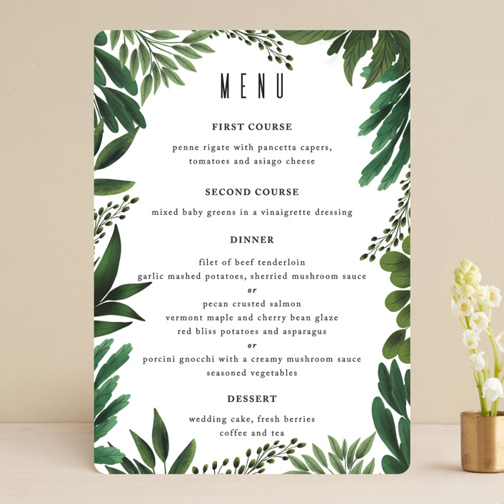 Fresh Greens Menu Cards by Susan Moyal | Minted