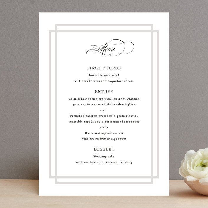 Timeless Love Menus by Carolyn MacLaren | Minted