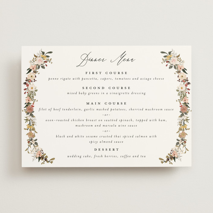 Forest Flowers Menus by Susan Moyal | Minted
