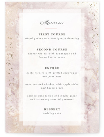 Modern Mint Menu Cards by Marabou Design | Minted