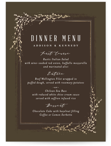 Thrilling Foil-Pressed Menus by Design Lotus | Minted