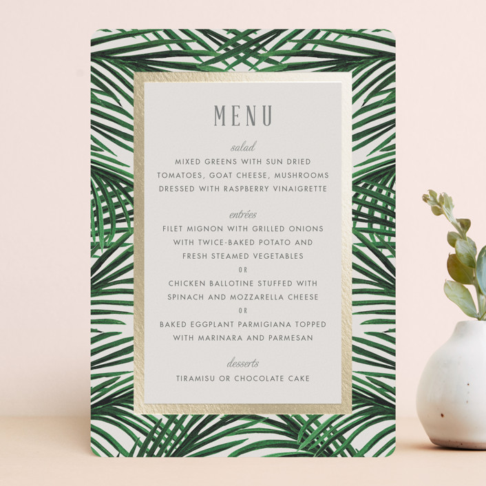 Tropical Love Foil-Pressed Menus by Elly | Minted