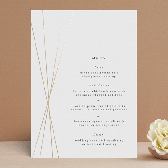 Tied Foil-Pressed Menus by Emily Betts | Minted