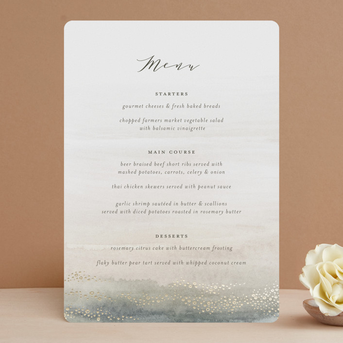OCEANS Foil-Pressed Menus by Wildfield Paper Co | Minted