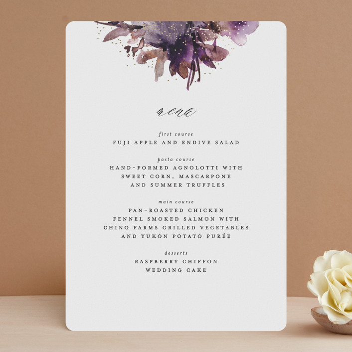 Shimmer Foil-Pressed Menus by Lori Wemple | Minted