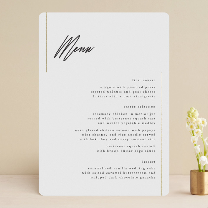 parallel lines Foil-Pressed Menus by Faith Dorn | Minted