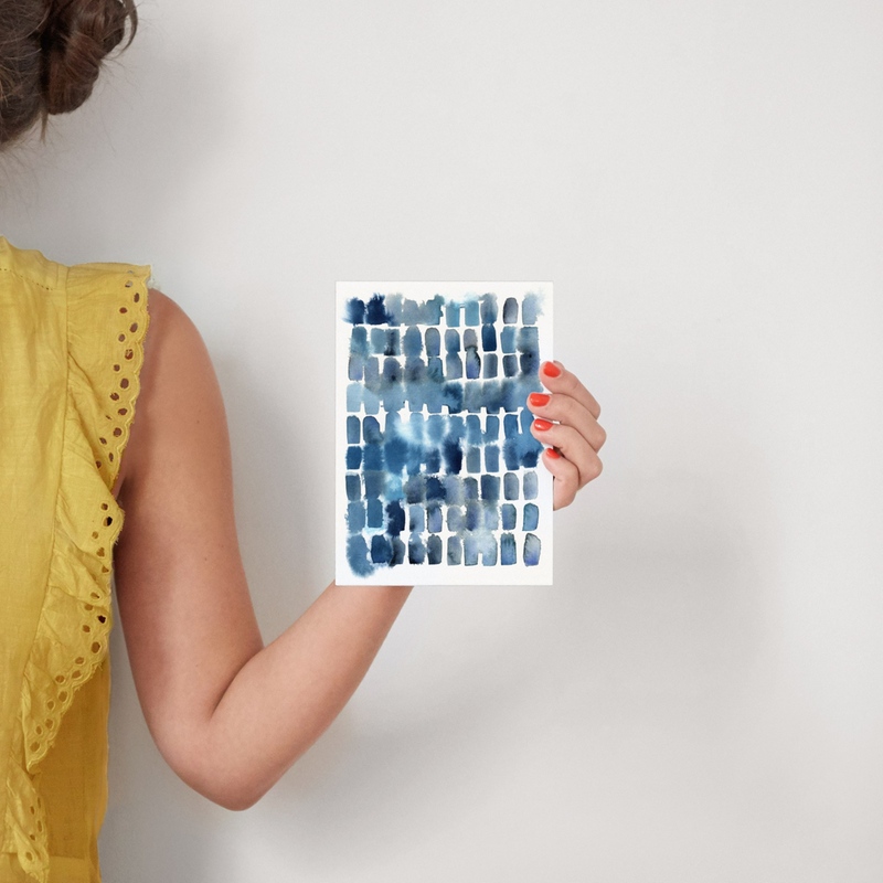 indigo wash marks Wall Art Prints by Kelly Witmer | Minted