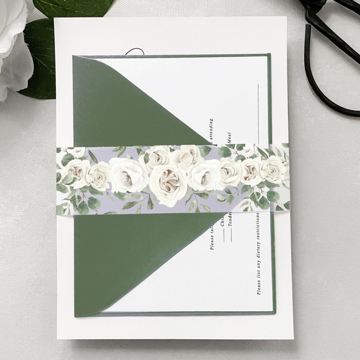 Lush Grace | Pack of 25 Floral Vellum Belly Bands Invitation Jackets ...