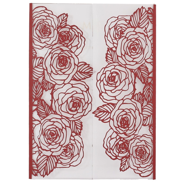 Laser Cut Cover With a Delicate Pattern of Roses for 5x7 Card | Set of ...