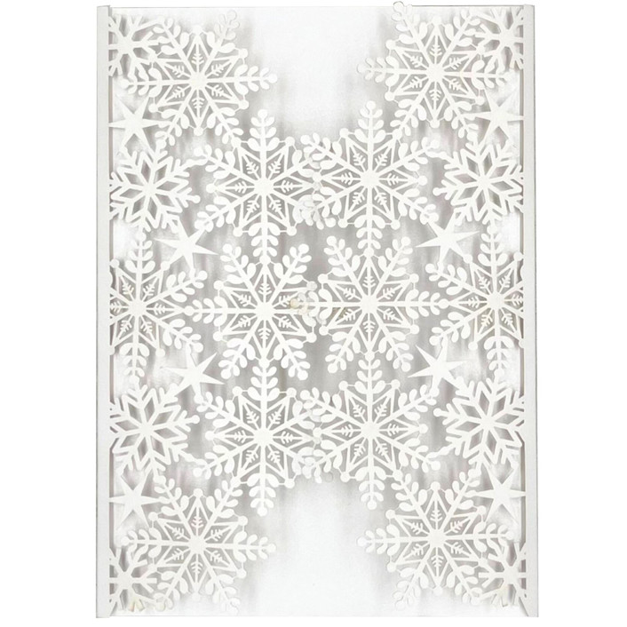 White Metallic Laser Cut Snowflakes Covers, Set of 10 Invitation ...