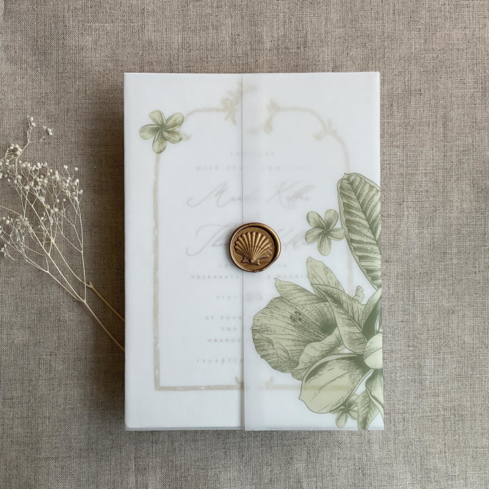 Moss olive green floral Chelsea tropical flowers and leaves printed ...