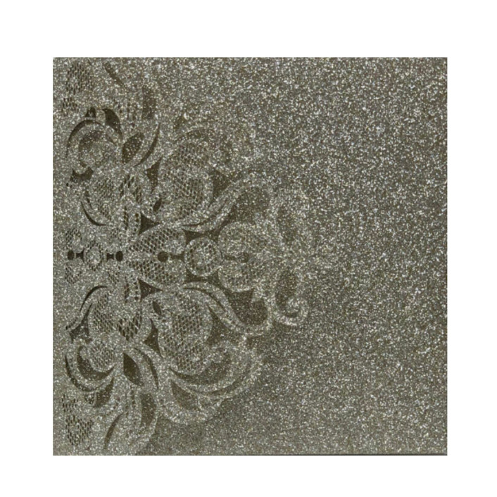 Qty of 50 Classic Floral Tri-fold Champagne Glitter Paper Laser Cut ...