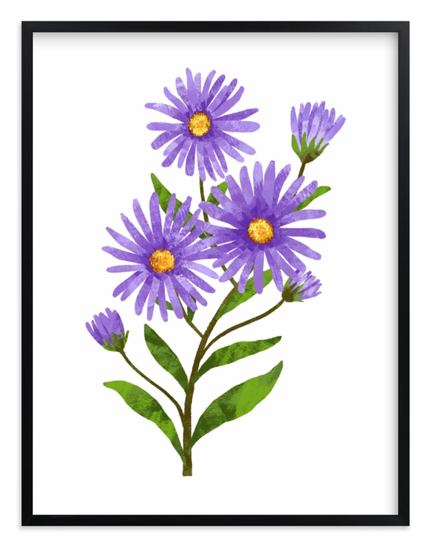 Aster Flowers Children's Art Prints by Alf and Auguri | Minted