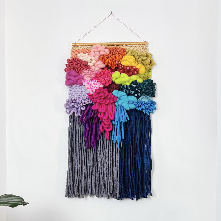 Patchwork Rainbow Textile Art by Nova Mercury | Minted