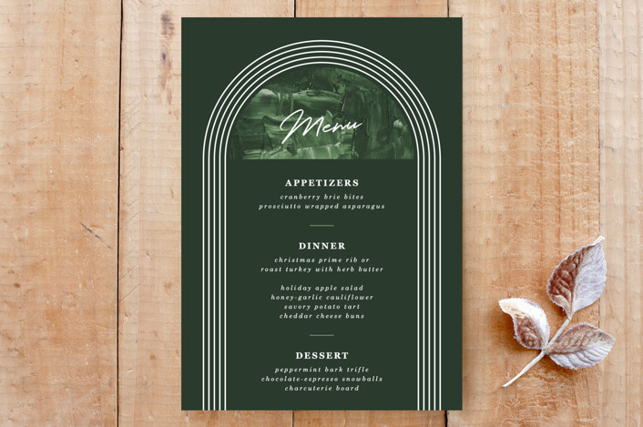 Painted Arch Holiday Party Menu Card Custom Stationery by Amber Barkley ...