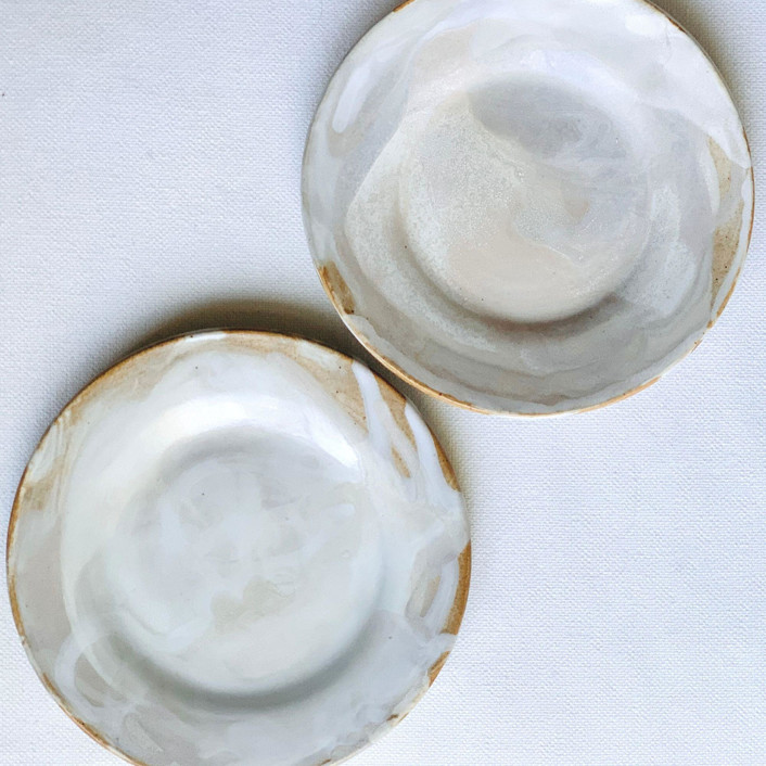 white marbled plates Plates by Cloude Made | Minted