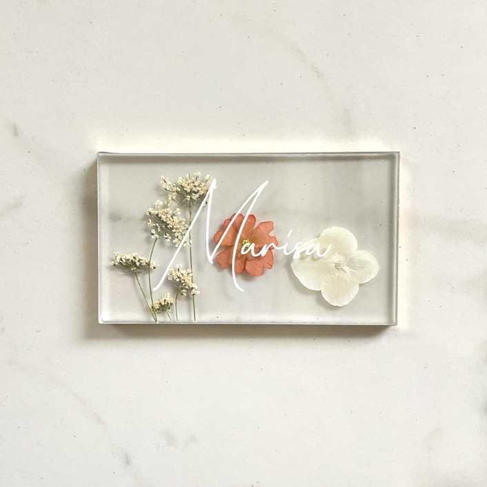 Custom Floral Peach Place Cards Wedding Signs by Jasmine Jhunjhnuwala ...