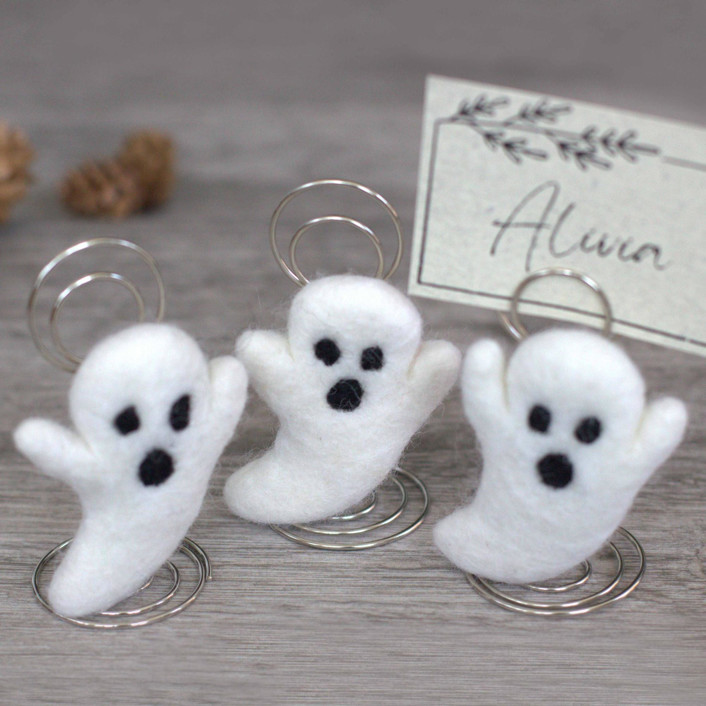 Halloween Ghost Place Card Holders- Set of 4- Name Tag Table Setting ...