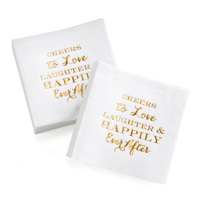Cheers & Love Beverage Napkins Napkins by Papel Custom Design | Minted