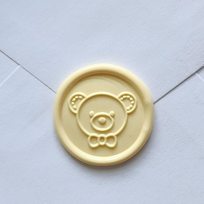 Customizable Color Teddy Bear Self-adhesive Wax Seals, Set of 5 Wax ...