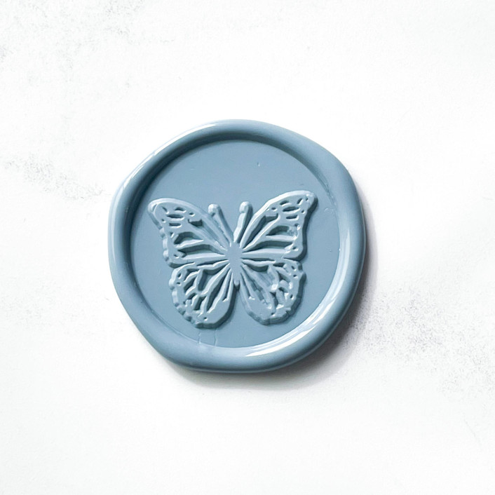 Butterfly in Dusty Blue Pack of 10 Wax Seals by Abby Choi | Minted