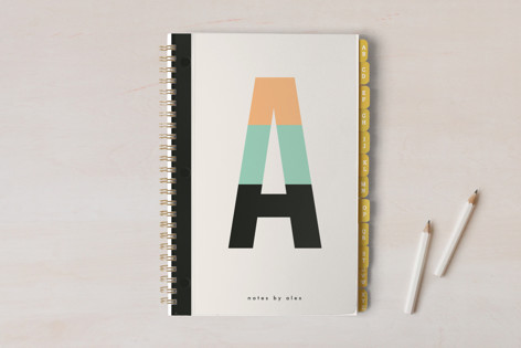 Initial Color Block Notebooks by Angela Garrick | Minted