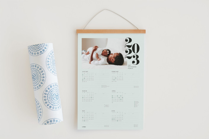 Stacked Year Hanging Bar Calendar by Jennifer Lew | Minted