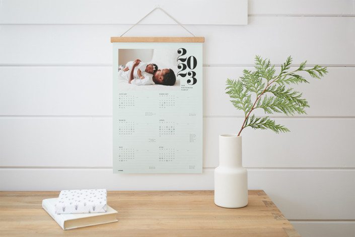 Stacked Year Hanging Bar Calendar by Jennifer Lew | Minted