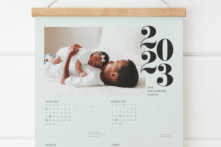 Stacked Year Hanging Bar Calendar by Jennifer Lew | Minted