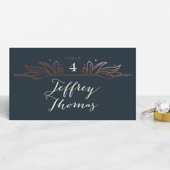 Engraved Foil-Pressed Place Cards by GeekInk Design | Minted