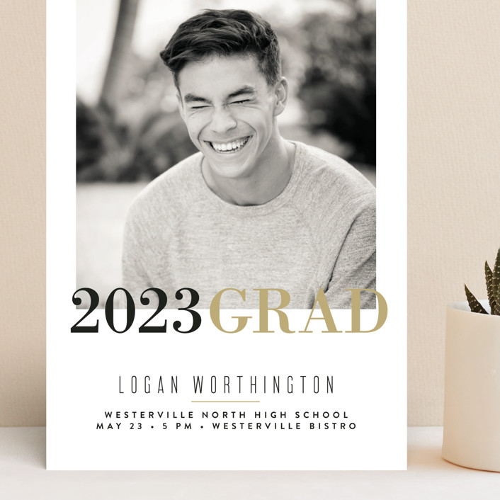 Modern Snapshot Graduation Party Invitations by Carrie ONeal | Minted