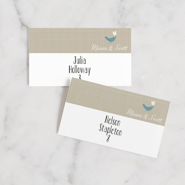 SWEET LINEN Wedding Place Cards by Carrie Eckert | Minted