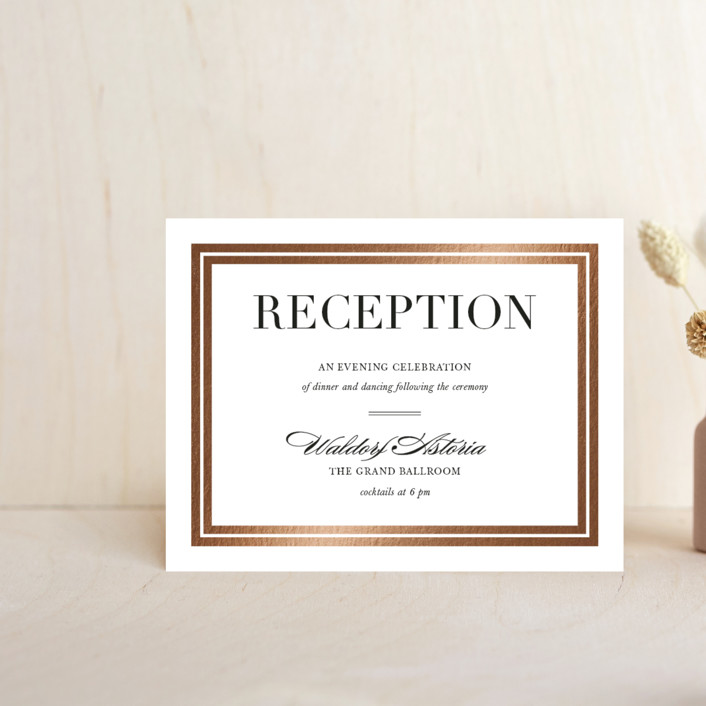 Gilded Frame Foil-Pressed Reception Cards by Stacey Meacham | Minted