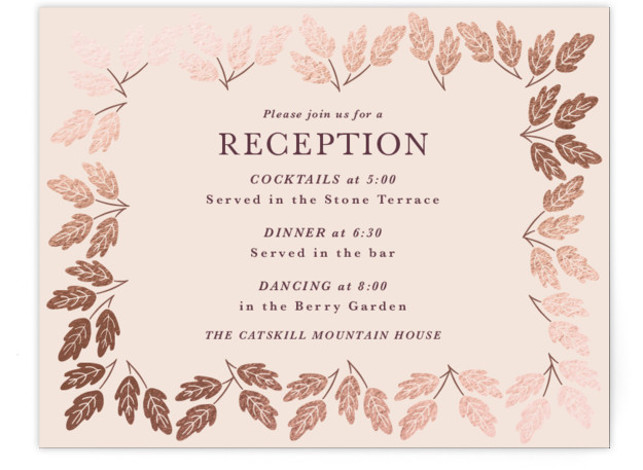 Gold Rush Foil-Pressed Reception Cards by annie clark | Minted