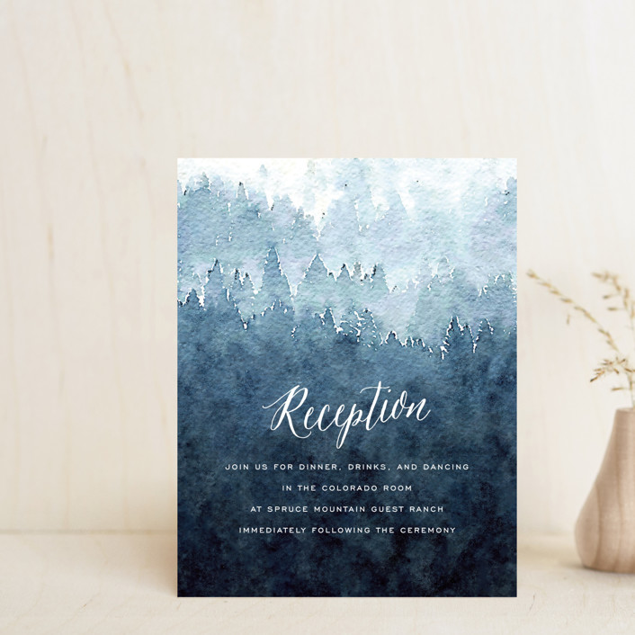 Mountain Retreat Reception Cards by Design Lotus | Minted