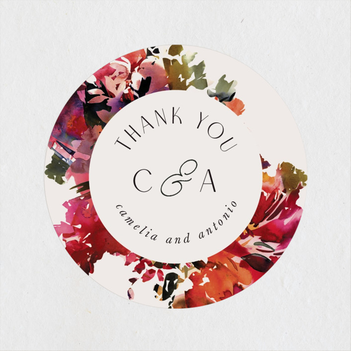 Floral Rehearsal Dinner Favor Stickers by Lori Wemple | Minted