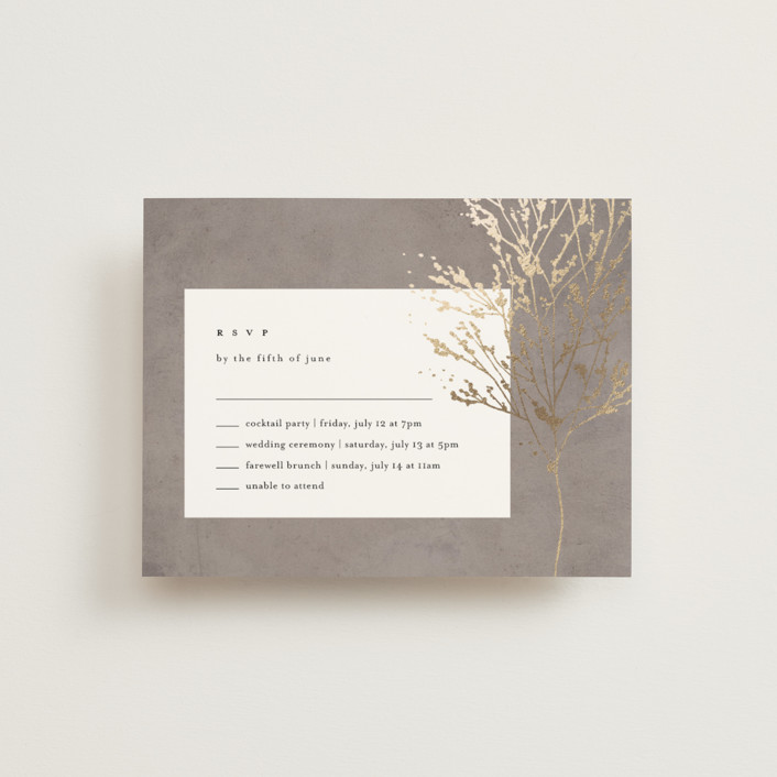 Slight Foil-Pressed Multi-Event RSVP Cards by Kelly Schmidt | Minted