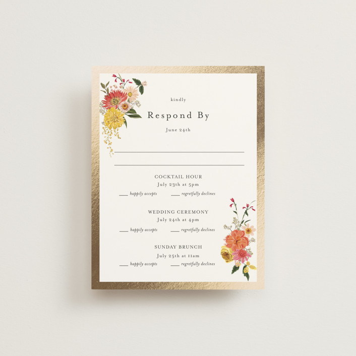 Enchanting Foil-Pressed Multi-Event RSVP Cards by Susan Moyal | Minted