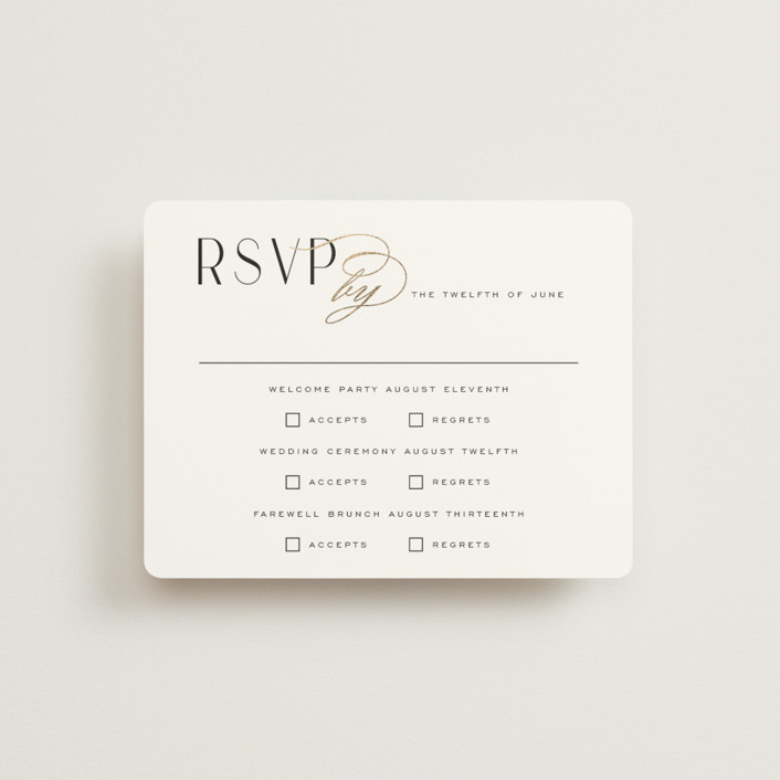 Flauncy Foil-Pressed Multi-Event RSVP Cards by Ashlee Townsend | Minted