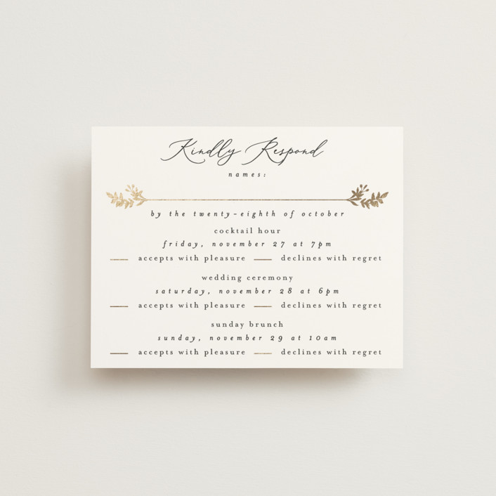 formal fancy monogram Foil-Pressed Multi-Event RSVP Cards by Phrosne ...