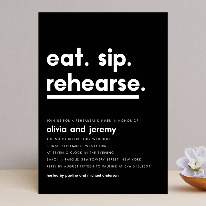 Refreshments Rehearsal Dinner Invitations by Jennifer Lew | Minted